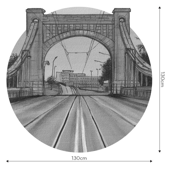 Circle Bridge B&W wallpaper – Wall Art Wallpapers