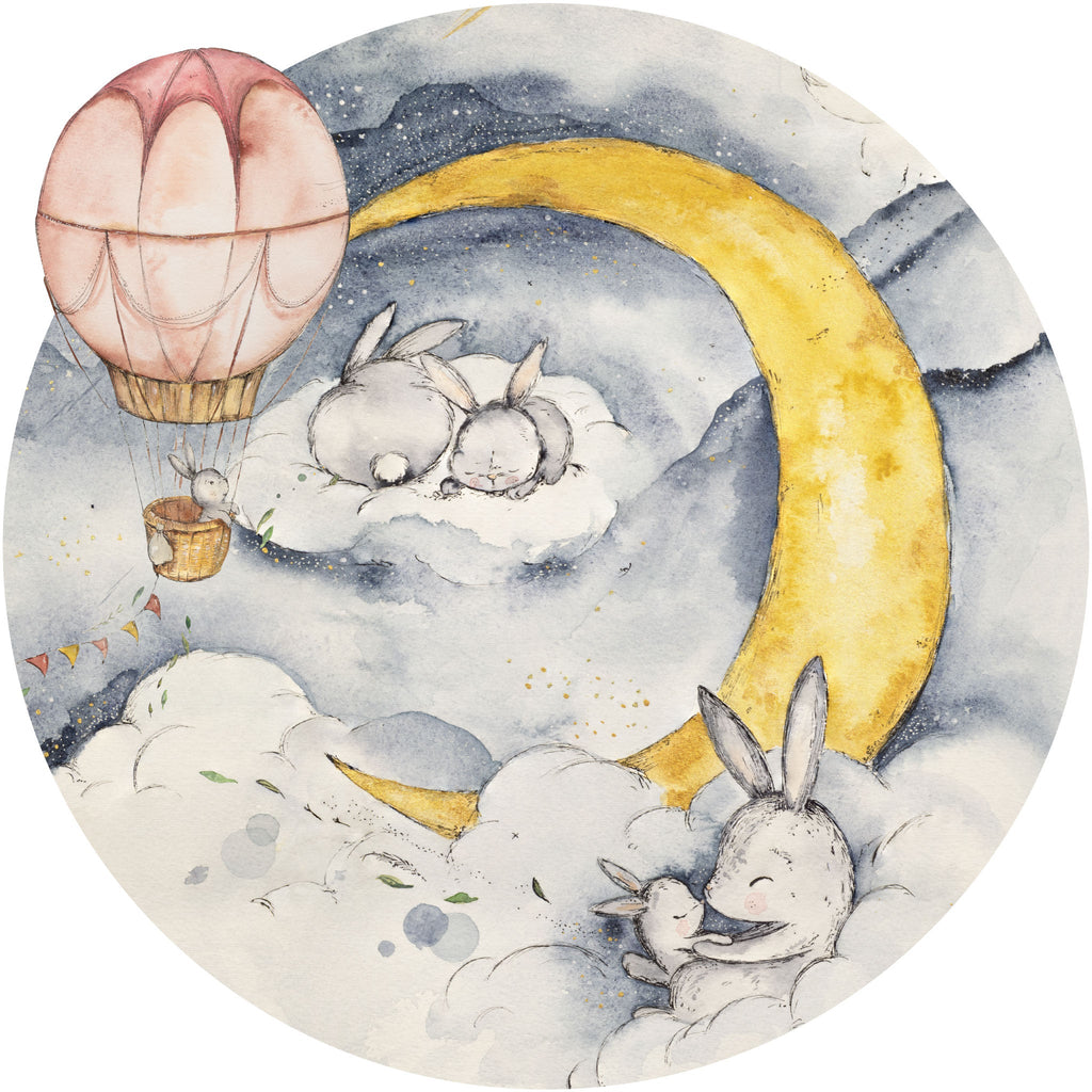 Moonie Blue Circle Wallpaper – Wall Art Wallpapers